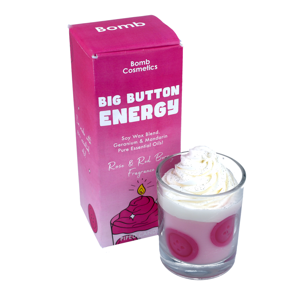 Big Button Energy Piped Candle – Bomb Cosmetics UK