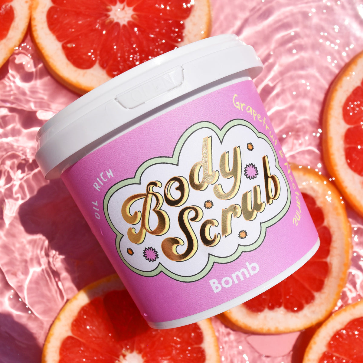Grapefruit & Nectarine Body Scrub’2023 – Bomb Cosmetics UK