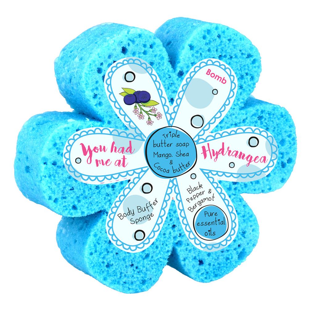 You Had Me At Hydrangea Body Buffer Shower Sponge – Bomb Cosmetics UK